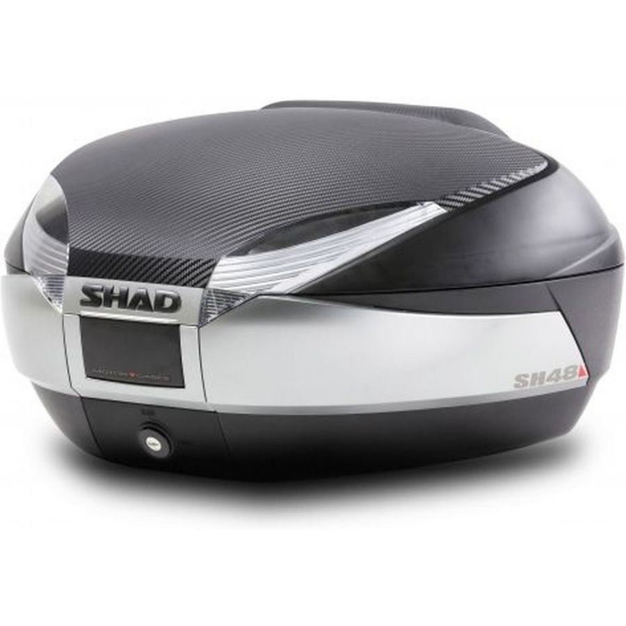 SHAD Ensemble Top Case SH48 TITANIUM + Capot CARBONE + Dosseret - Moto ...