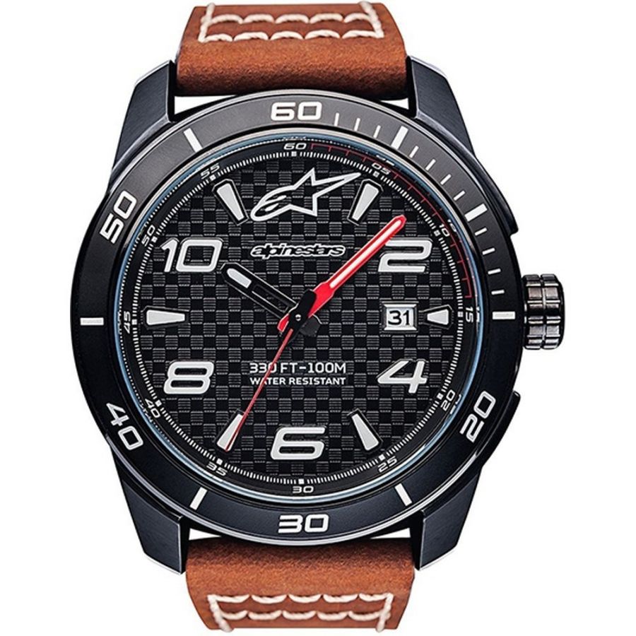 Montre ALPINESTARS TECH WATCH 3H BLACK NYLON STRAP BLACK & EXTRA STRA ...