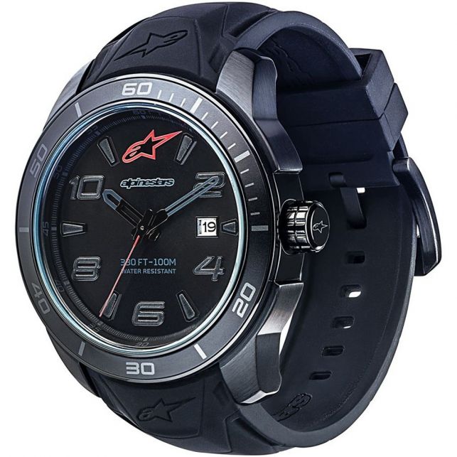Montre ALPINESTARS TECH WATCH 3H ALL BLACK BLACK SILICON STRAP - Moto ...